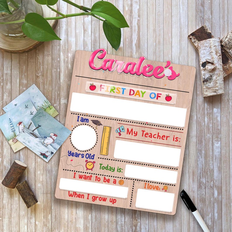 Personalized First Day of School Sign, Custom Last Day of School Sign ...