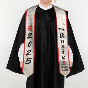 Custom Teacher Graduation Stole Class of 2026, Teacher Stole 2026 ...