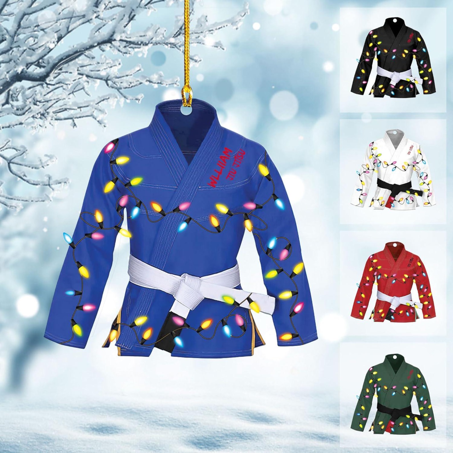 Custom Jiu Jitsu Uniform Ornament,personalized BJJ Ornament,custom Belt ...
