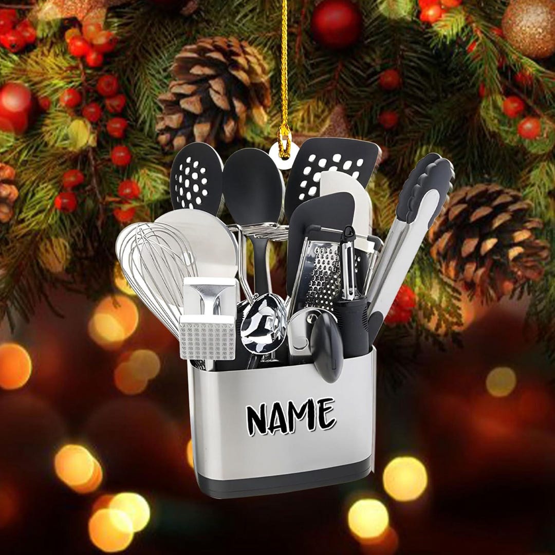 Personalized Chef Ornament ,chef Hat Knife Accessories Christmas Tree ...