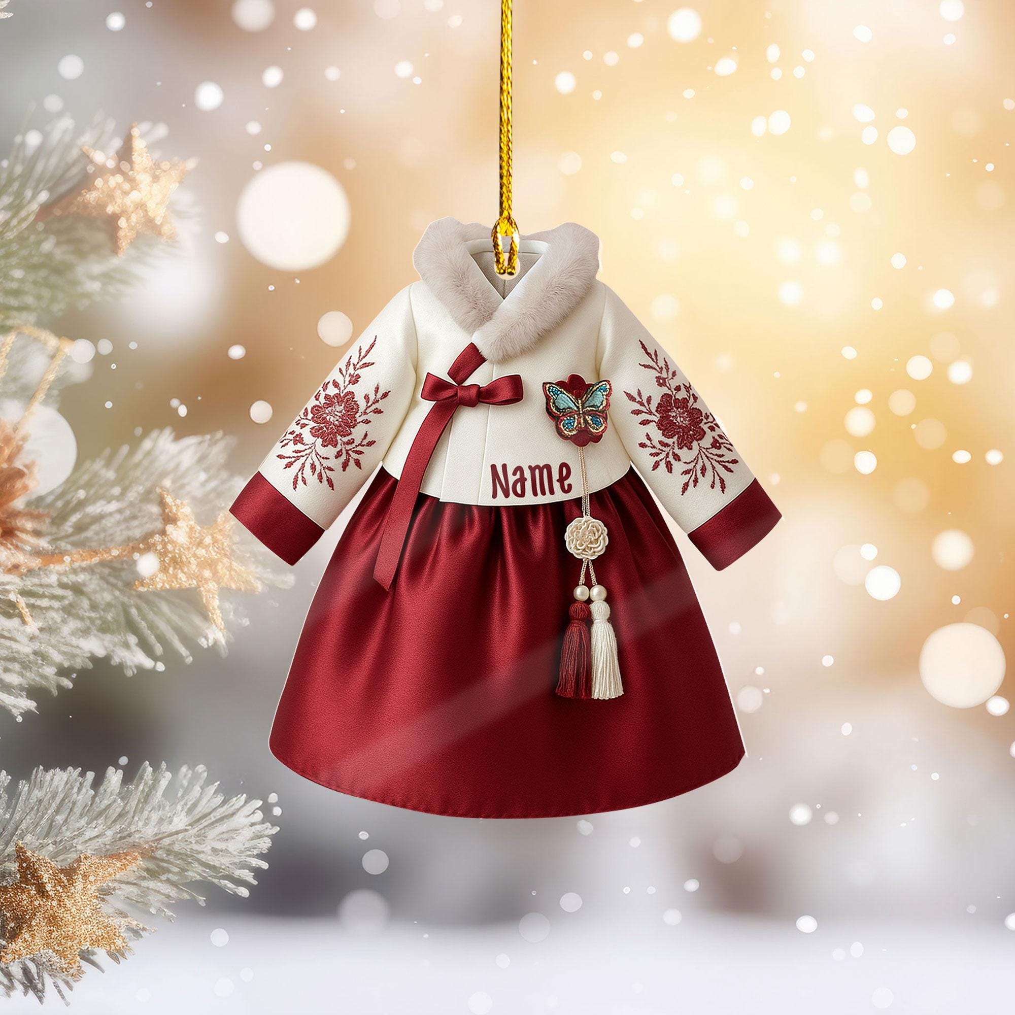 Personalized Korean Hanbok Dress Acrylic Ornament, Hanbok Ornament ...