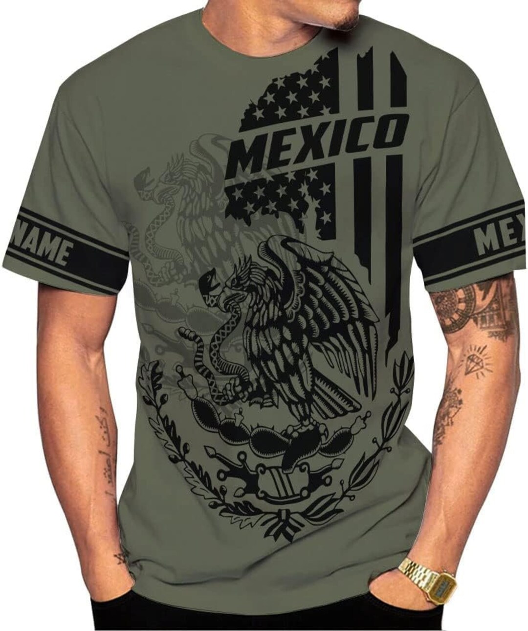 Custom Name Mexican Shirts for Men, Personalized Mexico Shirt, Mexico ...