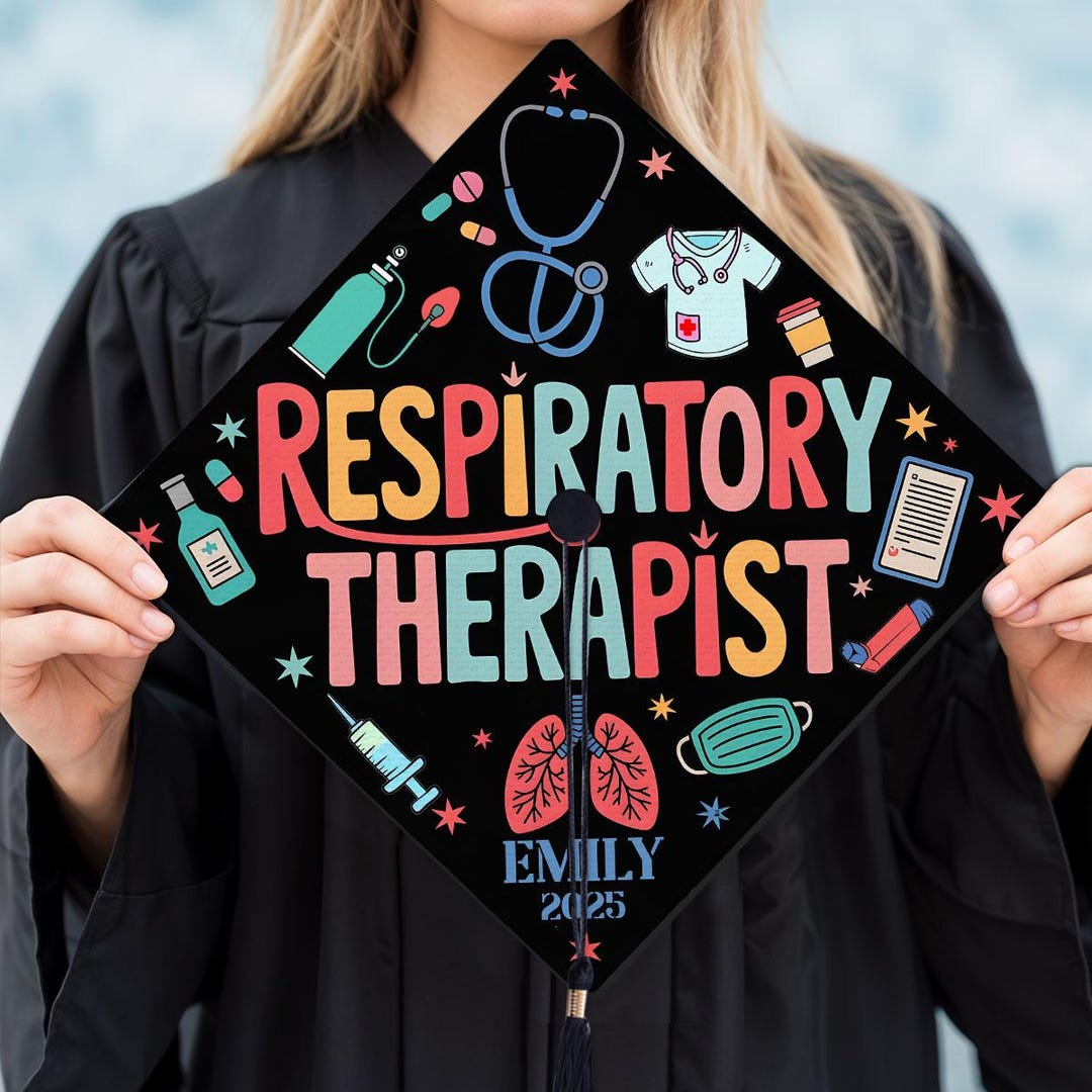 Respiratory Therapist Graduation Cap Topper, Customized RT Grad Cap ...