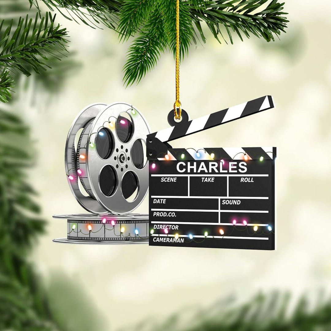 Personalized Film Clapboard Christmas Ornament, Film Clapper Christmas ...
