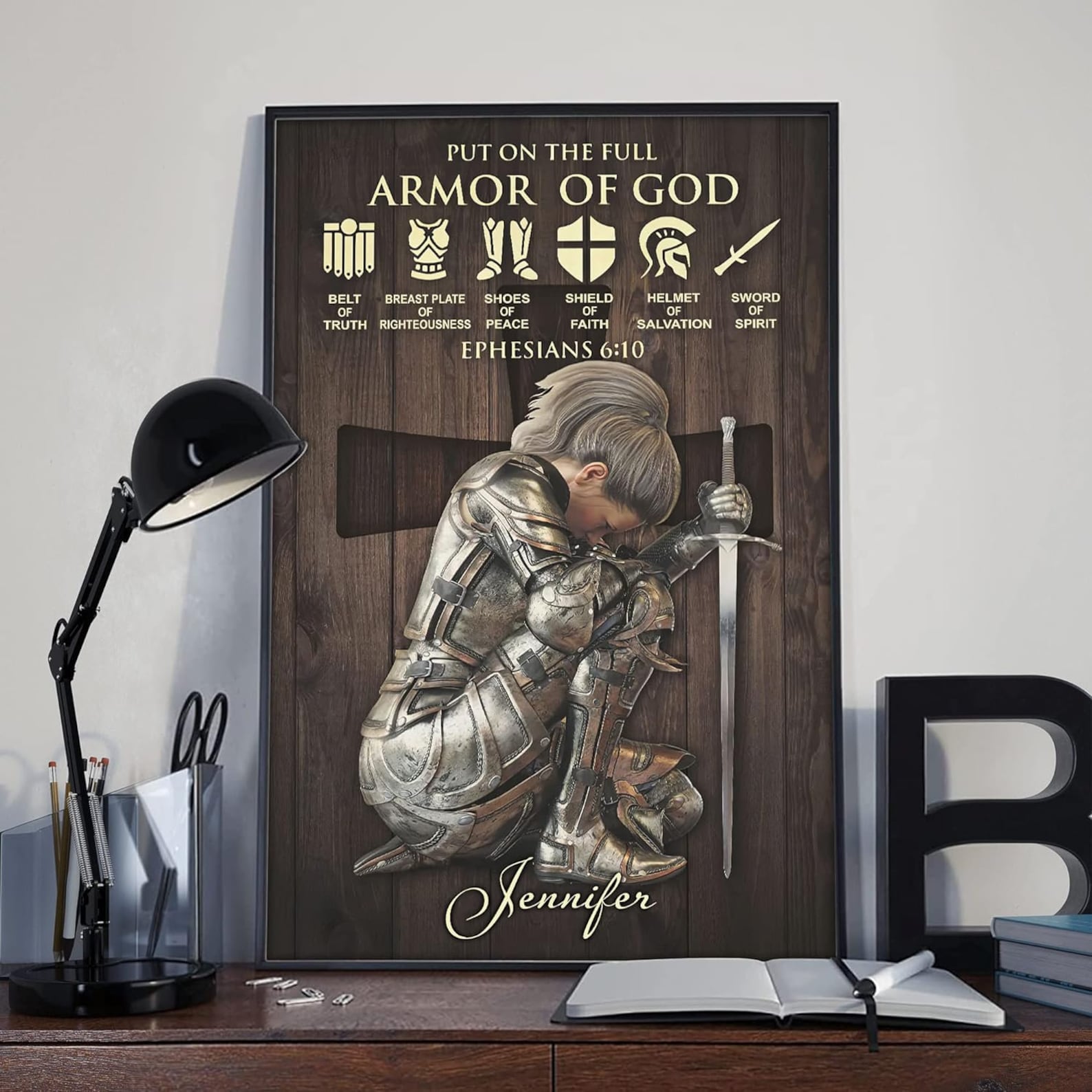 Personalized Armor of God Poster, Woman Man Warrior of God Put on the ...