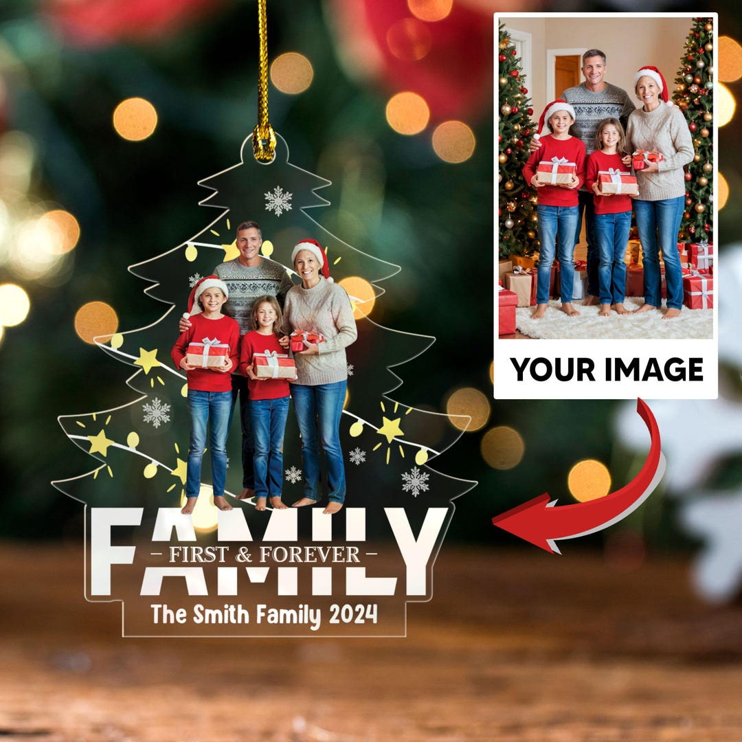 Custom Family Photo Ornament, Family Photo Christmas Tree Ornament ...
