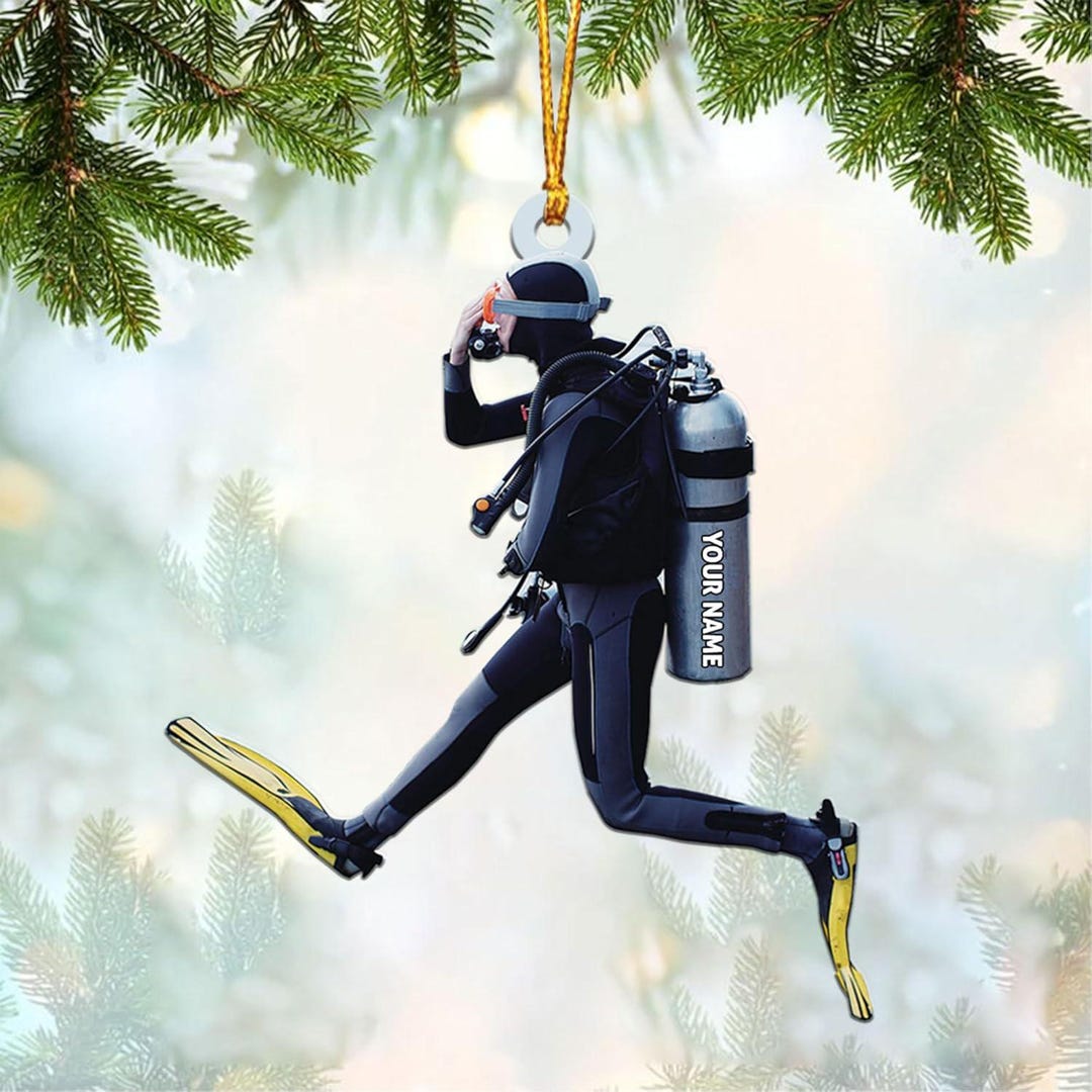 Personalized Diver Ornament, Scuba Diving Hanging Ornament, Gift for ...