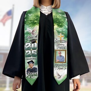 Custom in Loving Memory Graduation Stoles, Custom Graduation Stole With ...