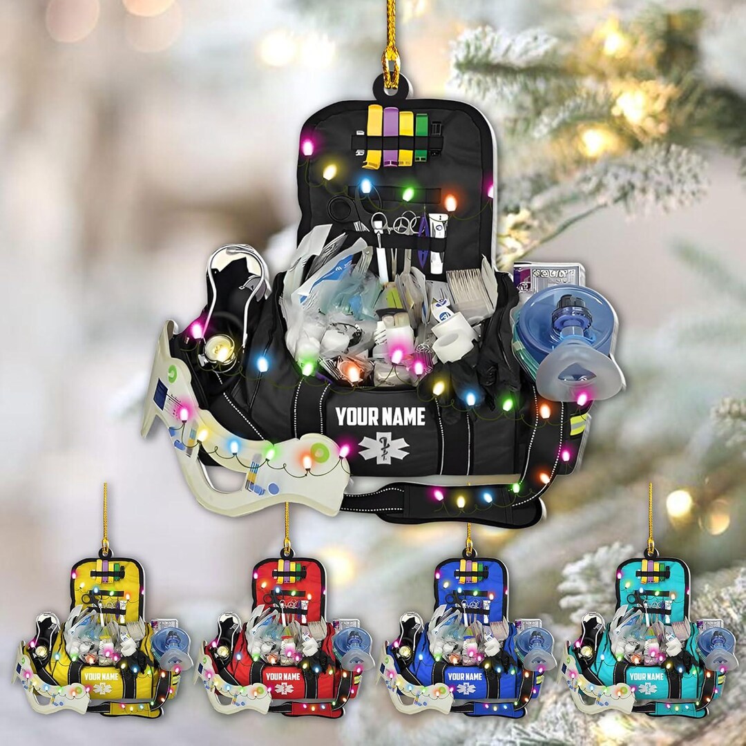 Personalized EMT Paramedic Bag Custom Shape Ornament Gift for Paramedic ...