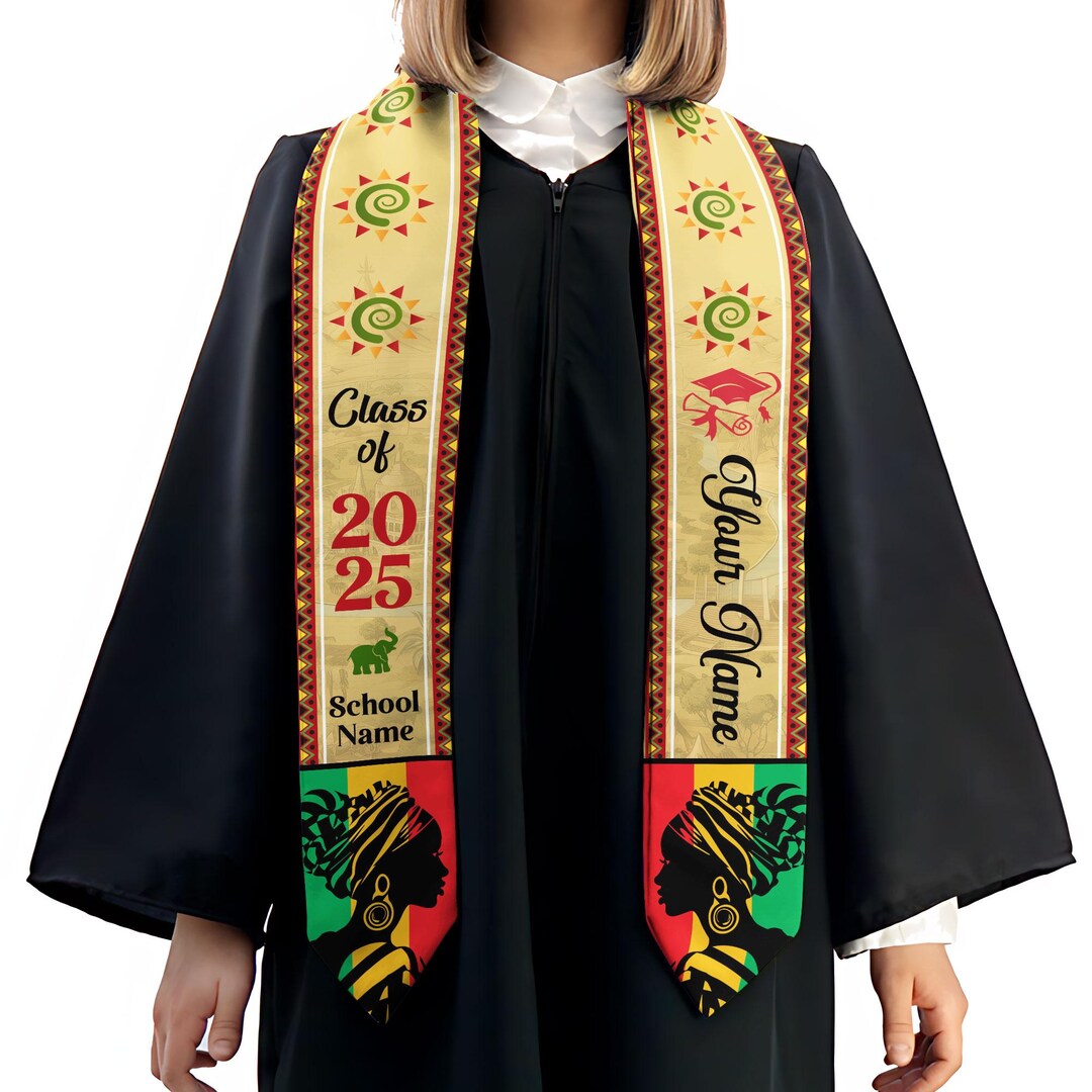Custom African American Flag Graduation Sash 2025, African Graduation ...