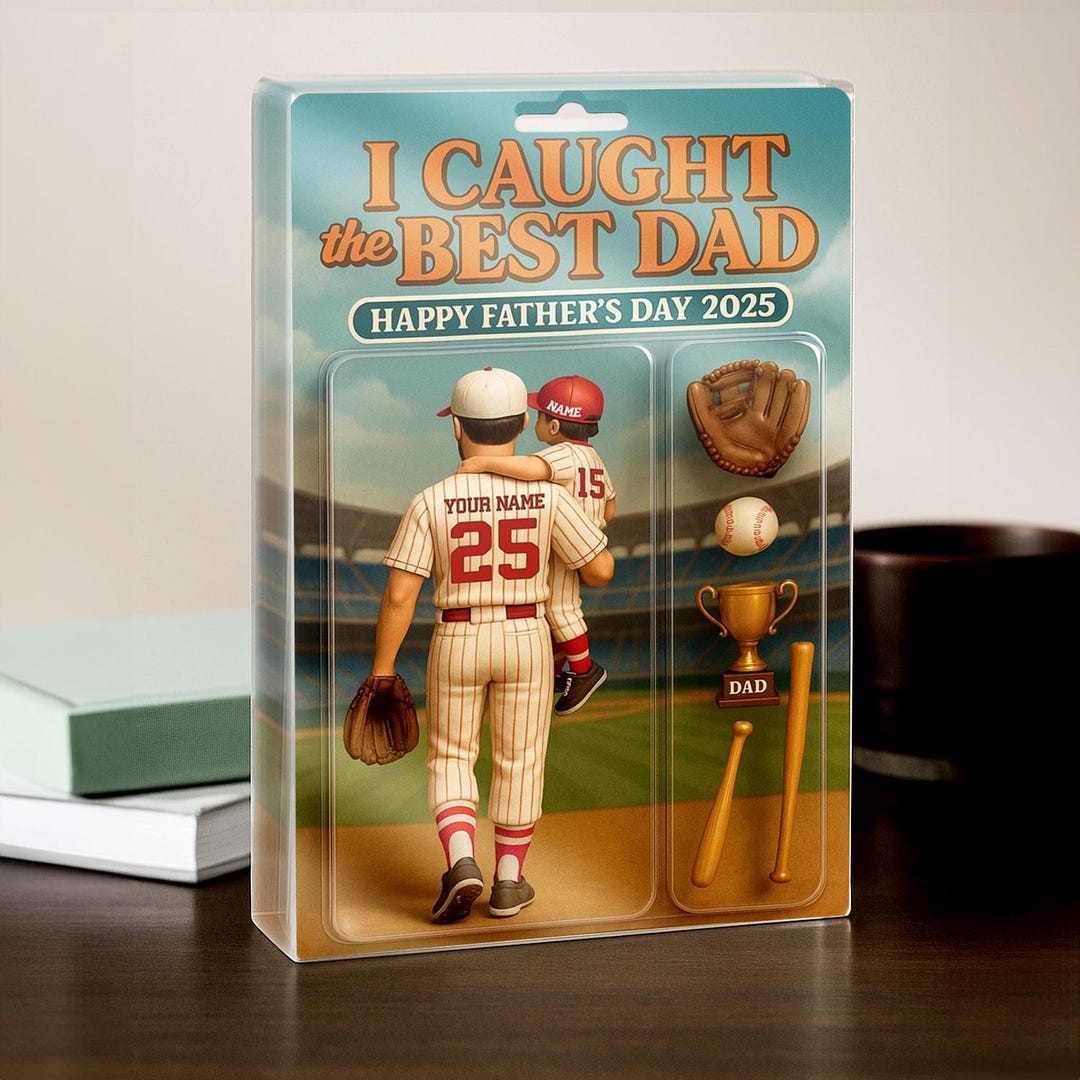 We Caught the Best Dad Baseball Gift, Personalize Fathers Day Gift for ...