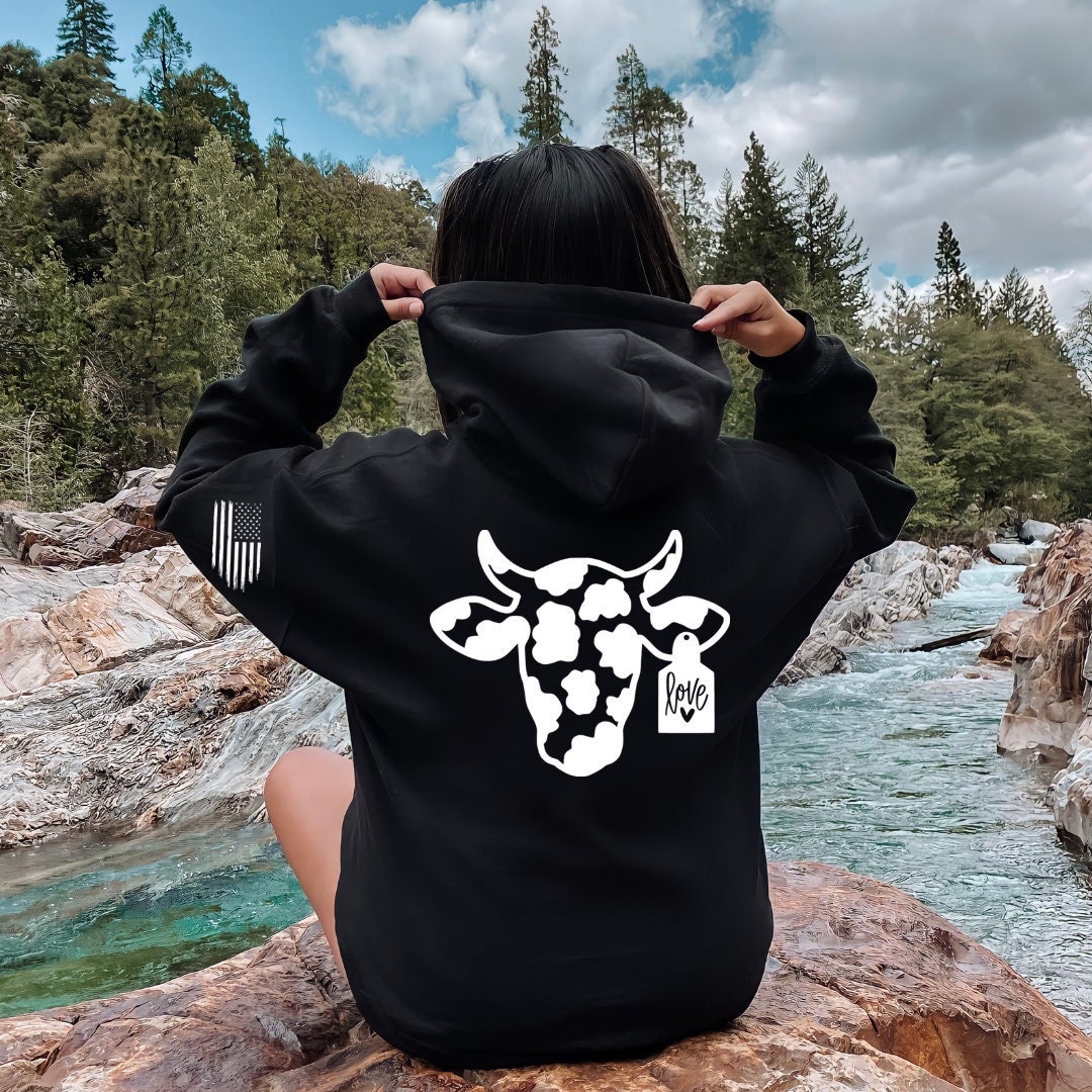 Cow Inspired Hoodie, Western Vibes, Country Music, Valentine, Graphic ...
