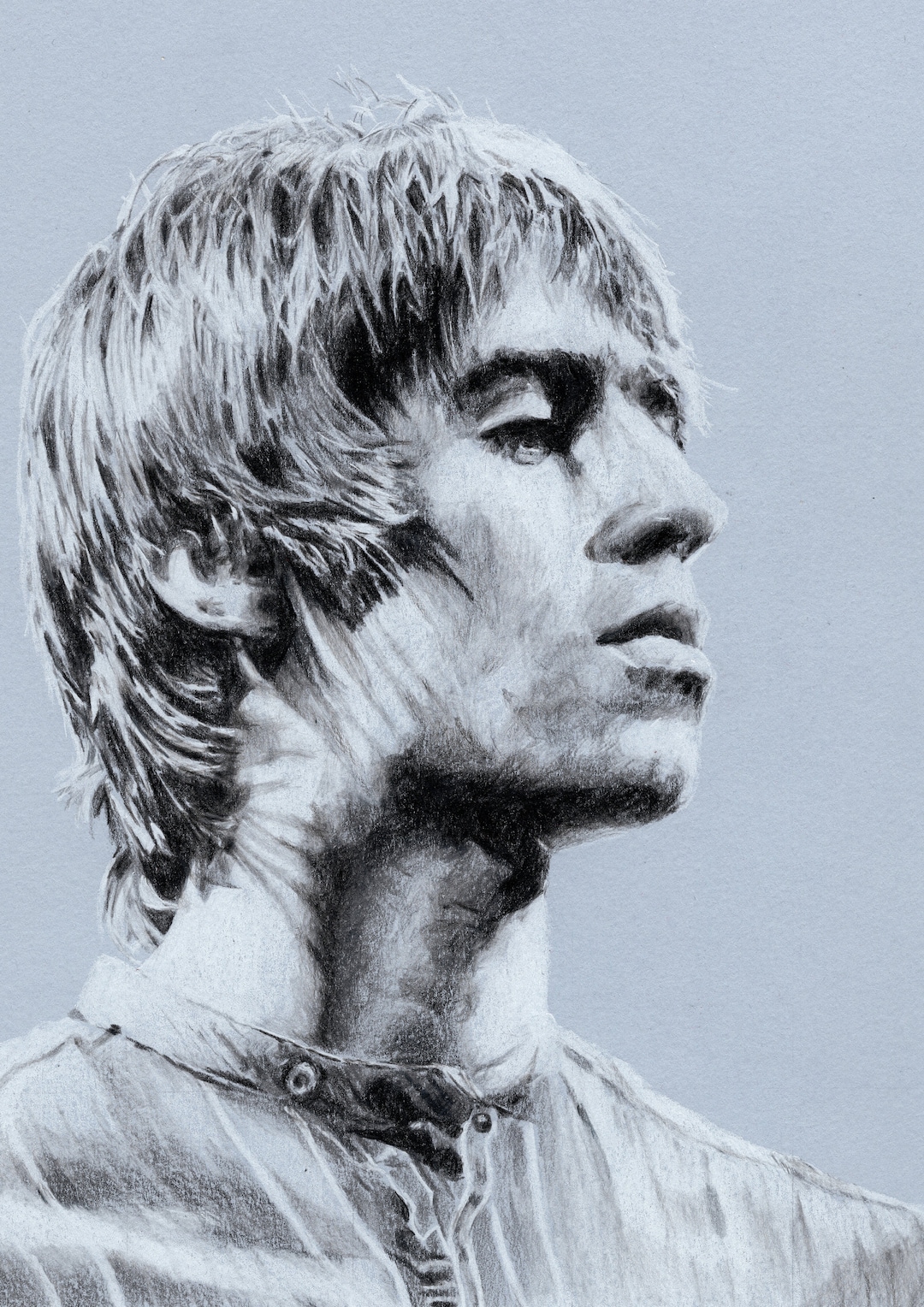 Oasis Liam Gallagher Drawing Print - Etsy