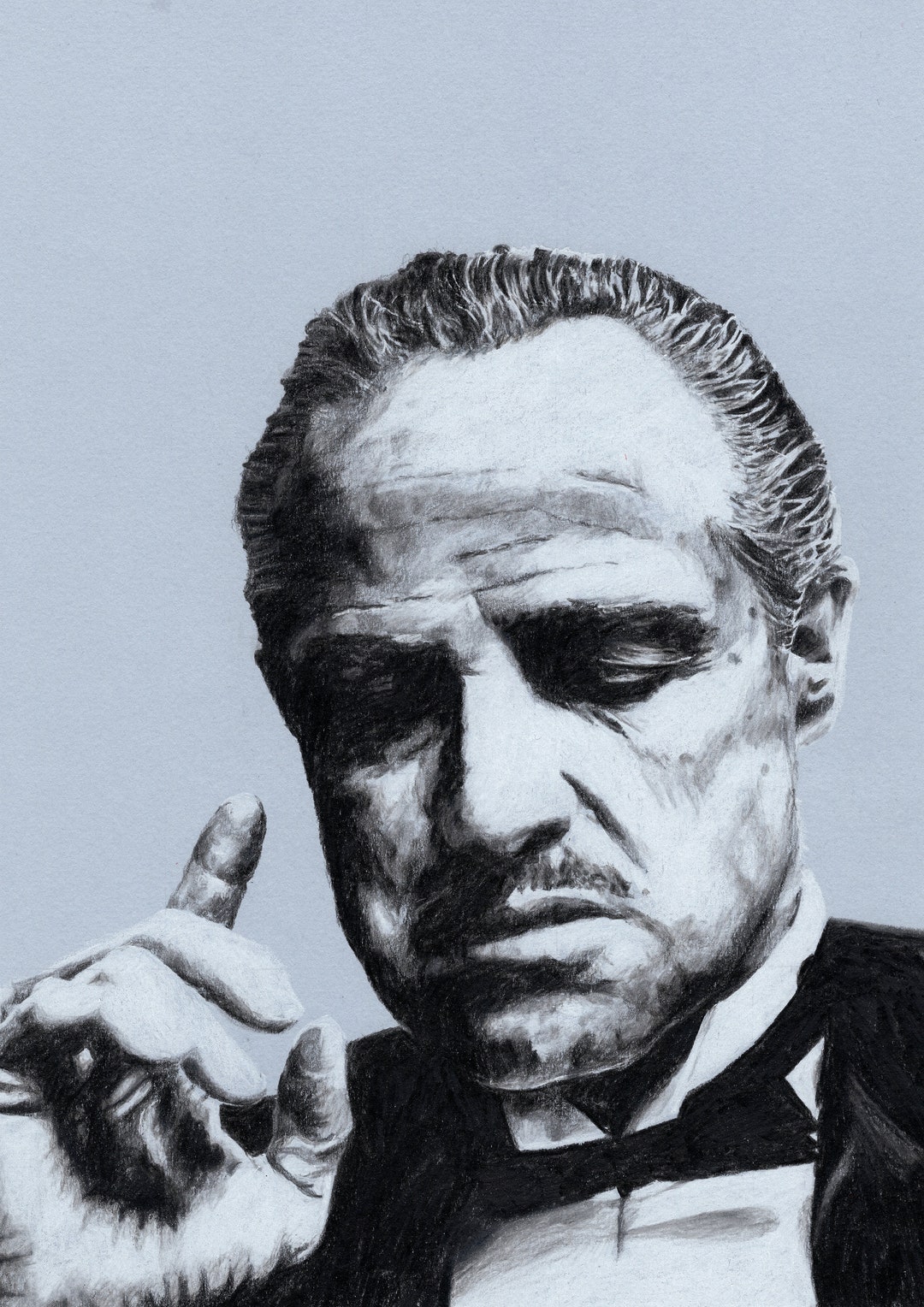 The Godfather Vito Corleone Hand Drawn Pencil Portrait Print - Etsy UK
