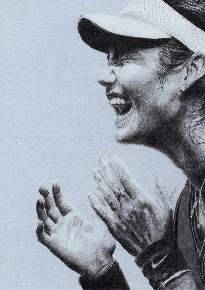 Emma Raducanu Hand Drawn Pencil Portrait Print - Etsy UK