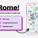 Rome Digital Travel Map for Google Maps Location Pins - Etsy