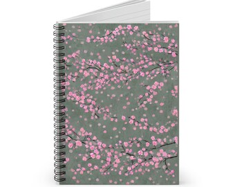 Spring 6x8 Spiral Journal Notebook 118 Ruled Line Pages, Cherry Blossom ...