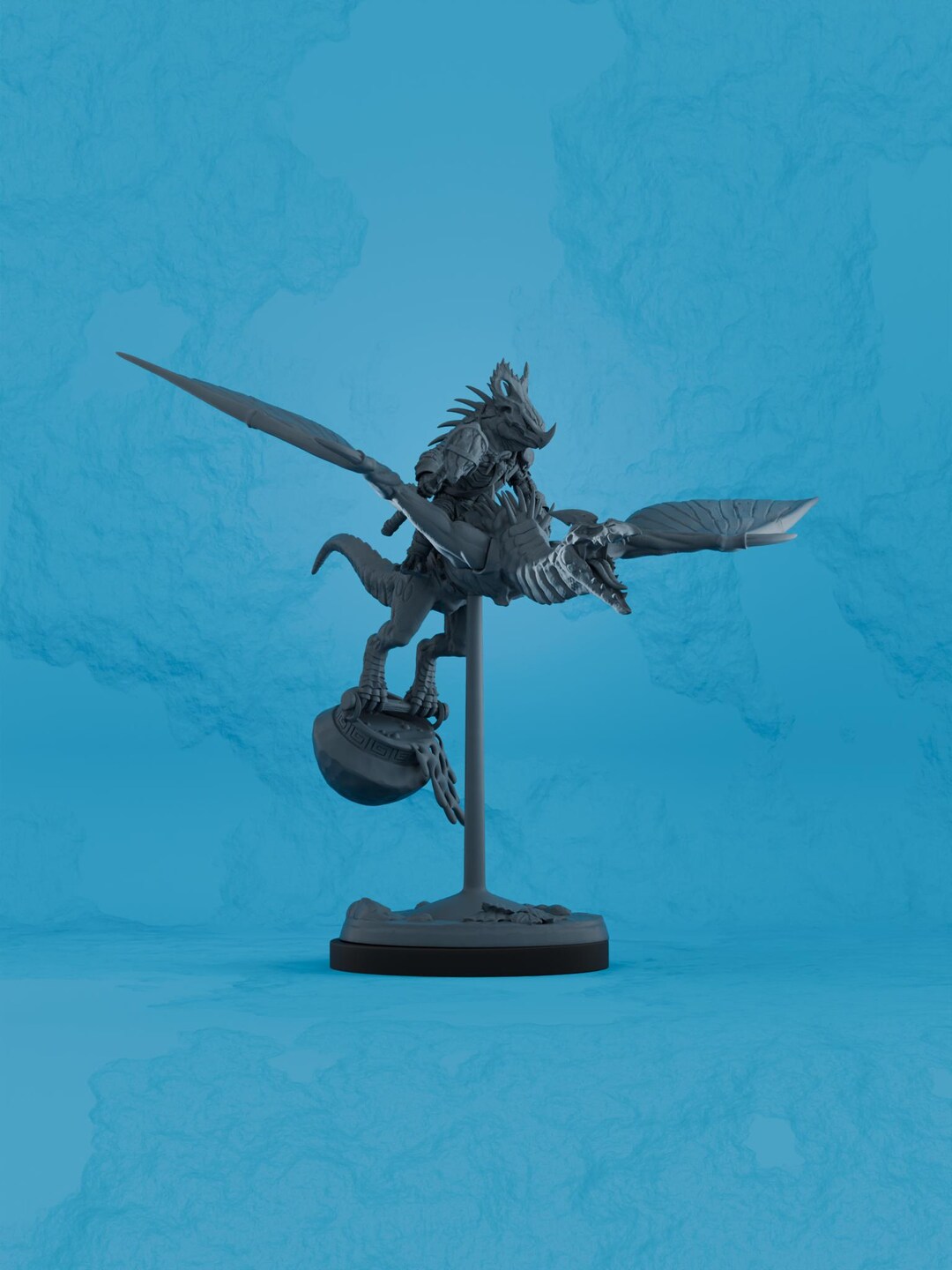 RPG Figurine - Lizardmen on Mount Set - Figurine to Paint for Fantasy ...