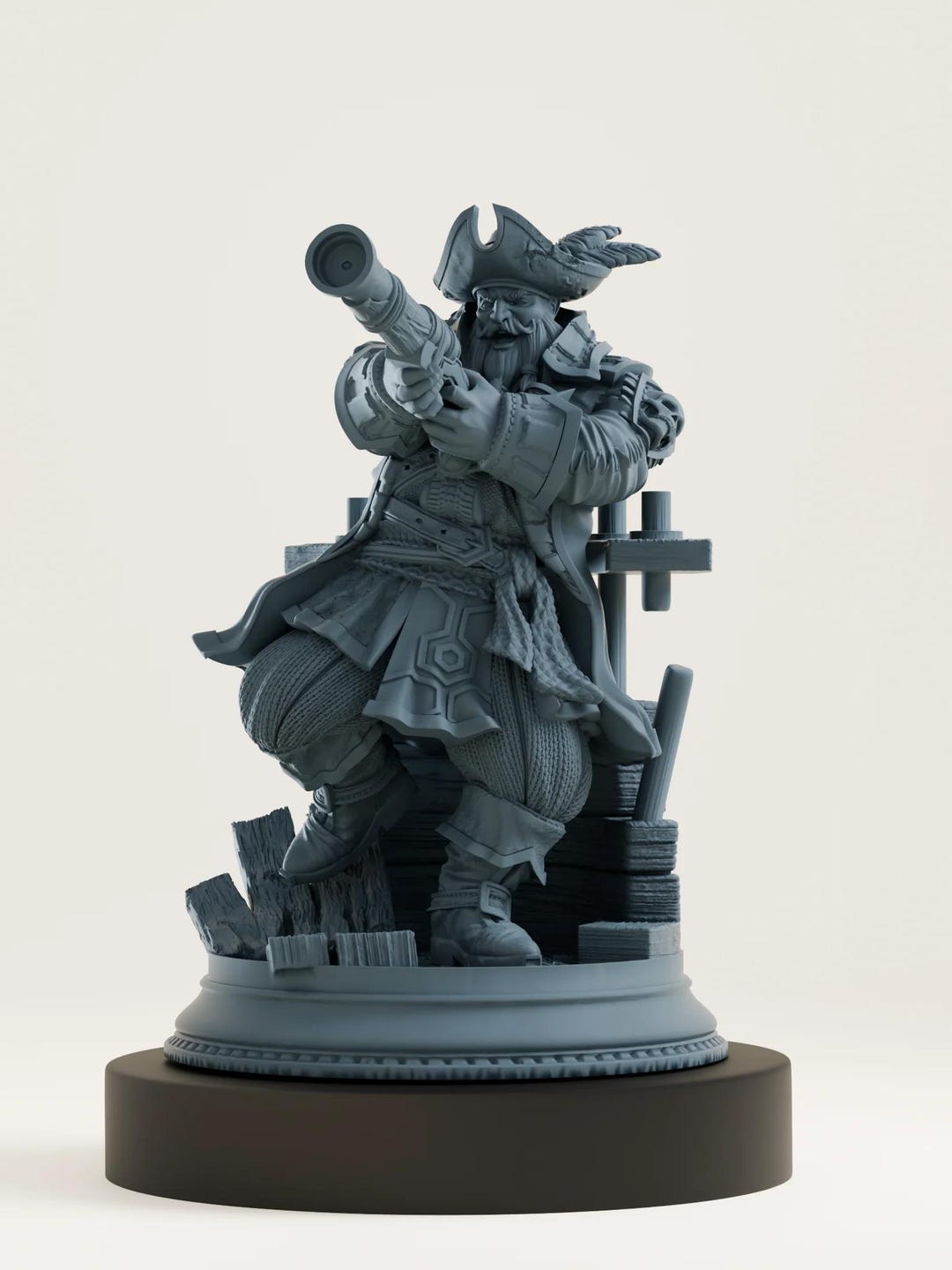 Pirate Dwarf With Musket - DND Miniatures, Pathfinder 2nd, Heroquest ...