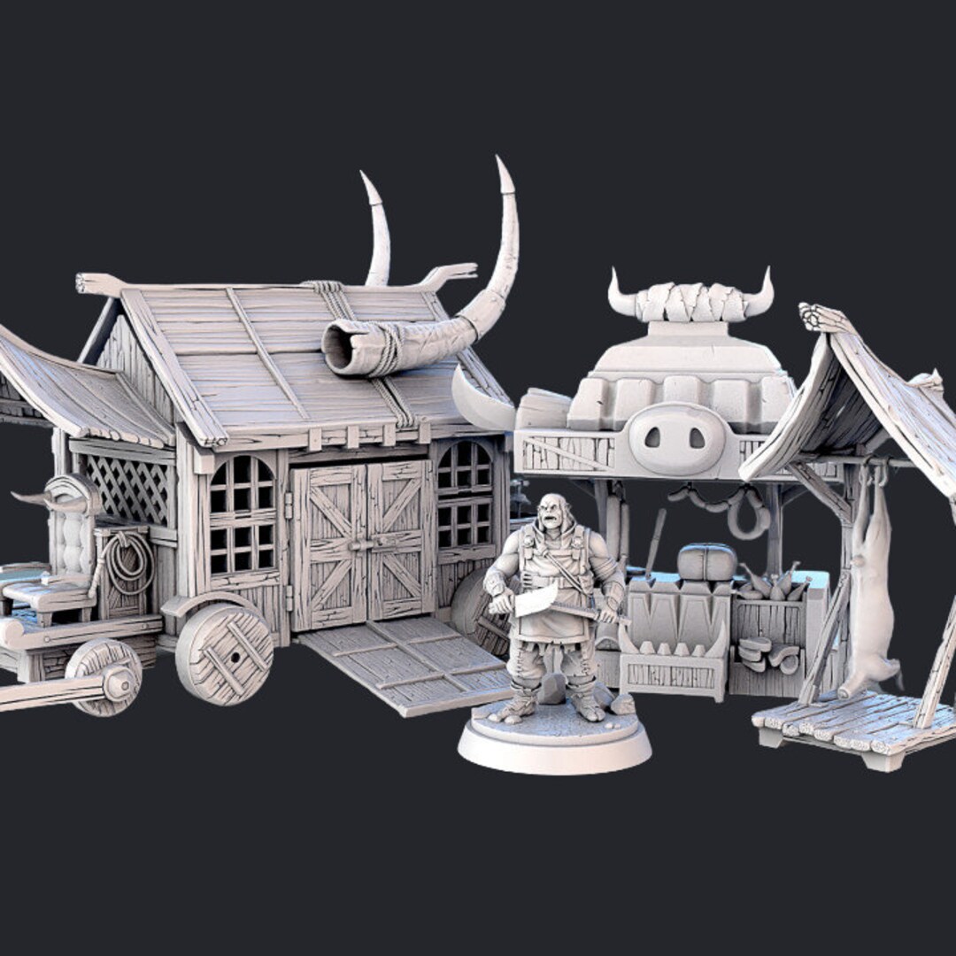 RPG Figurine 32 Mm Orc Butcher NPC D&d, Pathfinder and Role-playing ...