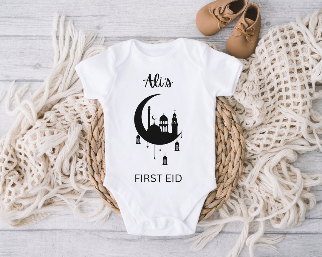Personalized First Eid Baby Bodysuit: Mubarak Sleep Suit - Etsy