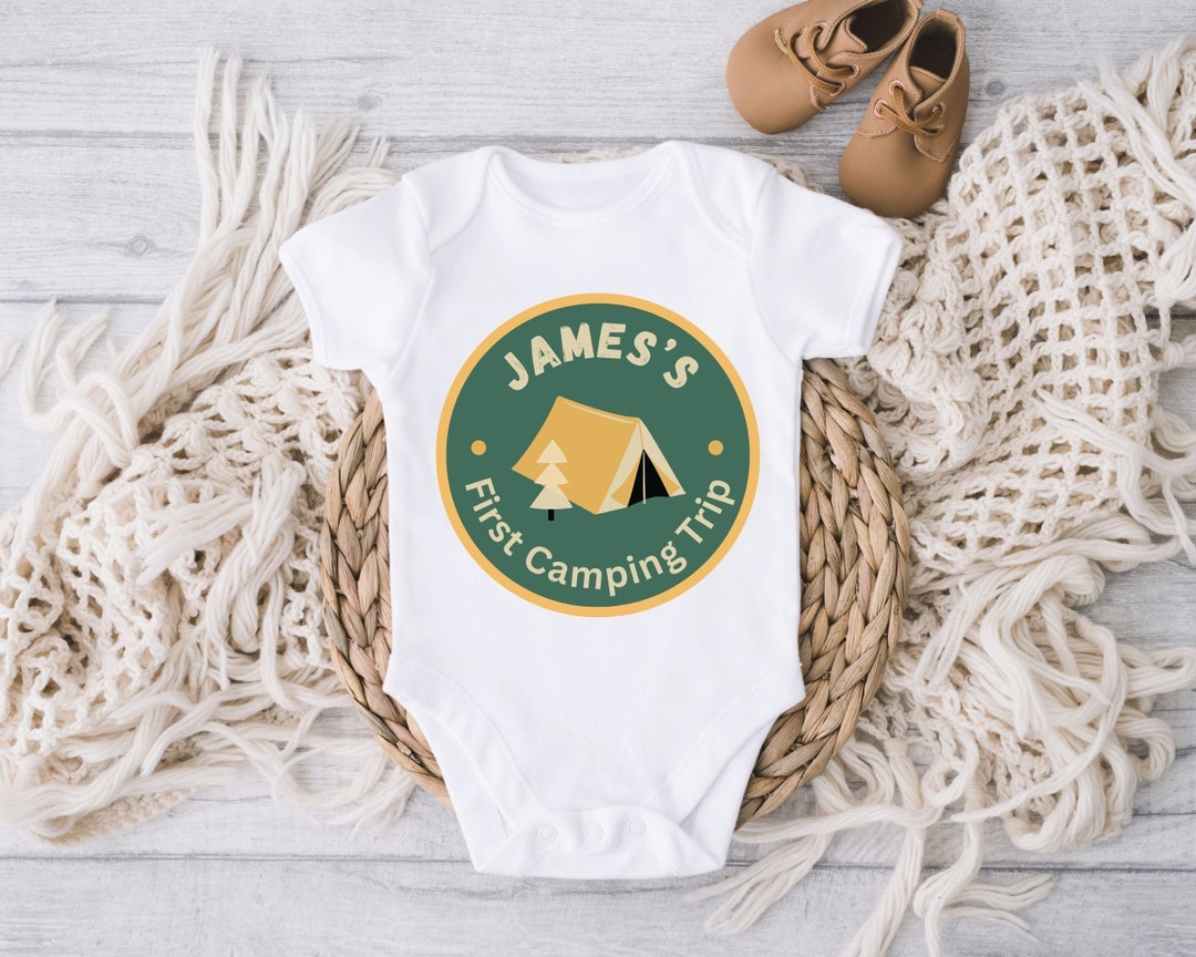Personalised My 1st Camping Holiday Baby Grow, My First Camping Trip ...