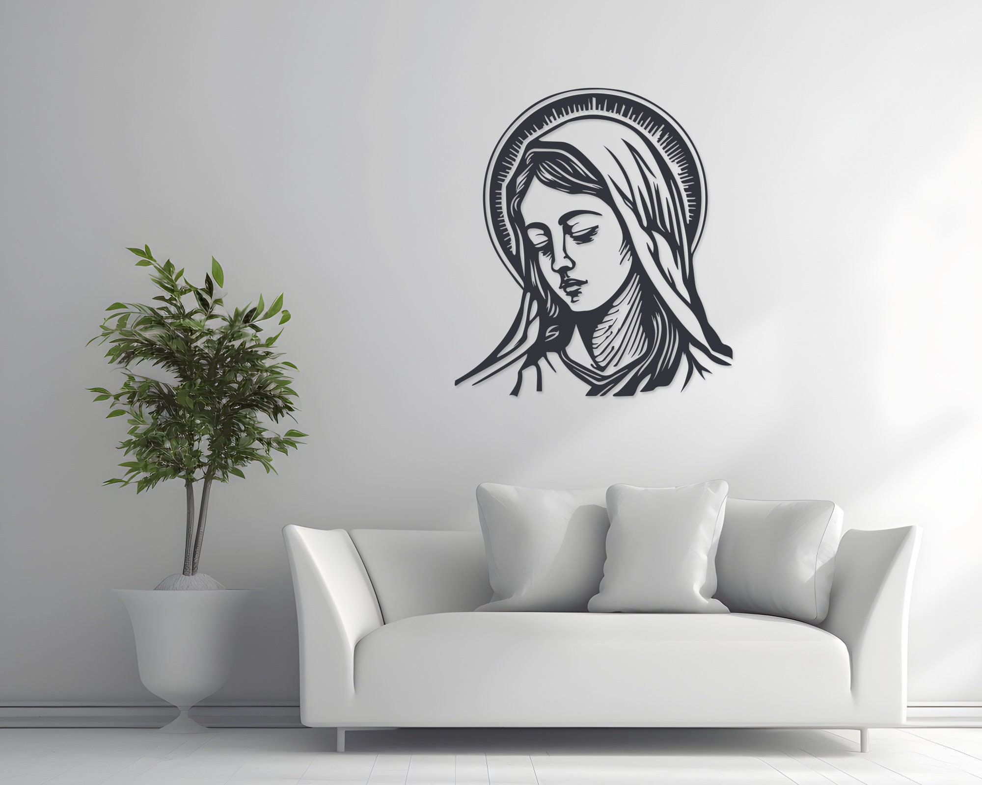 Our Lady Mary Vector Design Printable & Cutting File DIY Artwork: Ai ...