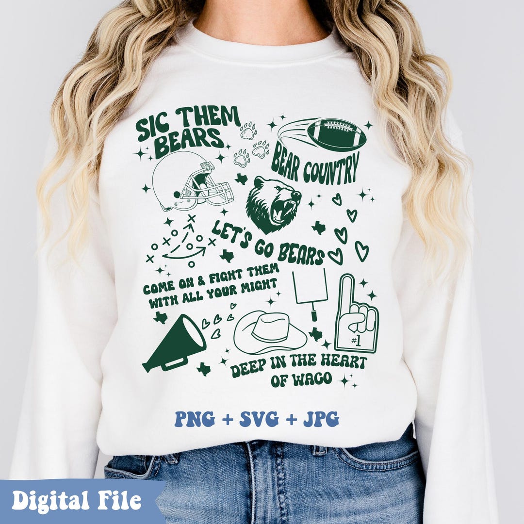 Bears PNG, Texas College Waco Football Digital Design, Bears, SVG, JPG ...