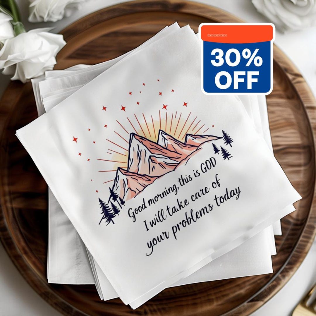 Christian Cocktail Napkins, Bible Verse Gift, Faith Move Mountains ...