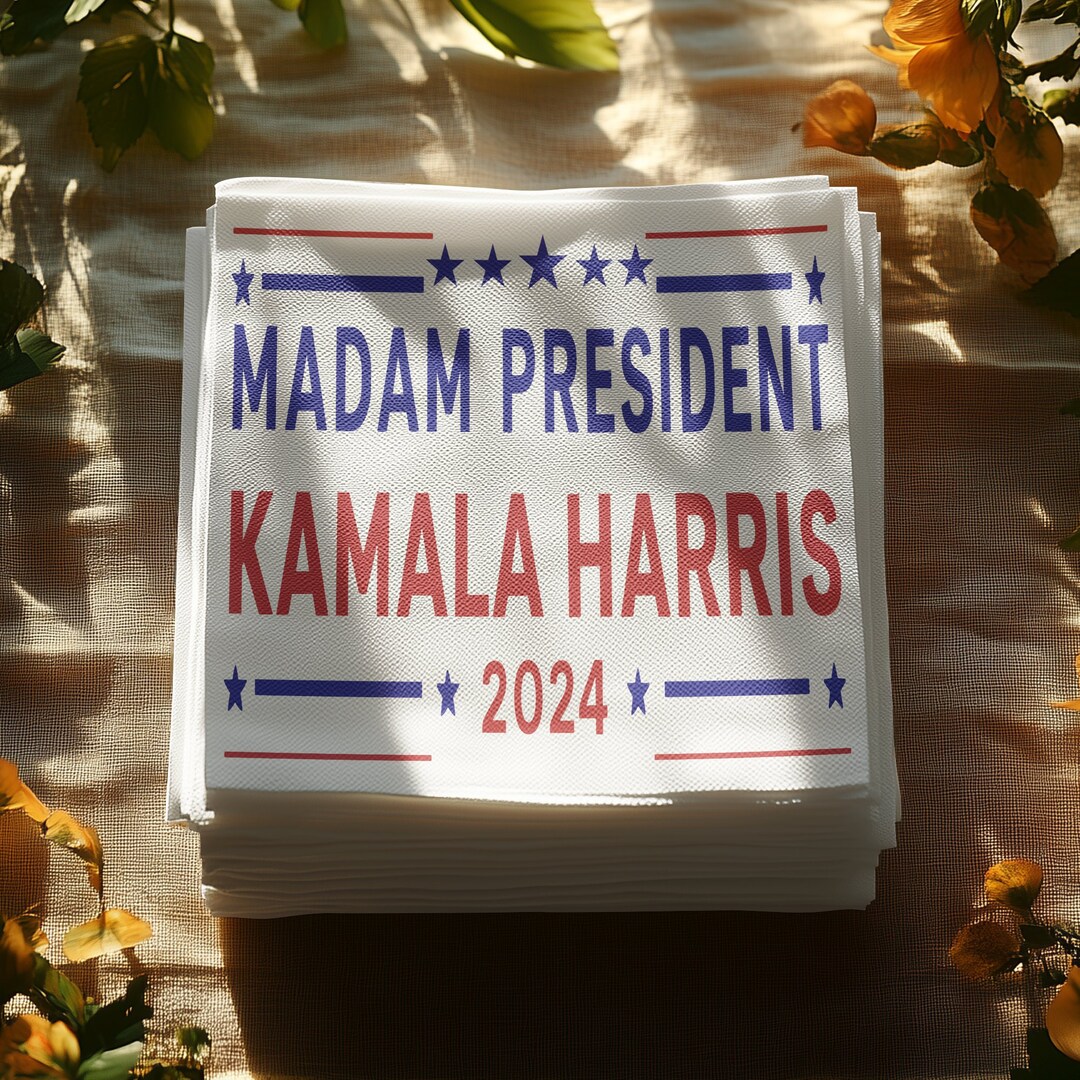 US Presidential Election 2024 Kamala Harris Support Napkins, Madam ...