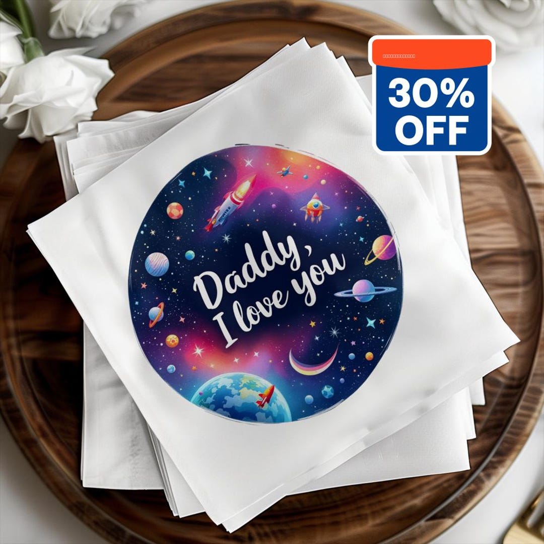 Cosmic Daddy Love Napkin, Space Theme Father Gift, Outer Space Napkin ...