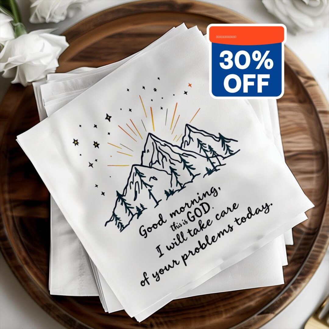 Christian Cocktail Napkins, Faith Move Mountain Napkins, Good Morning ...
