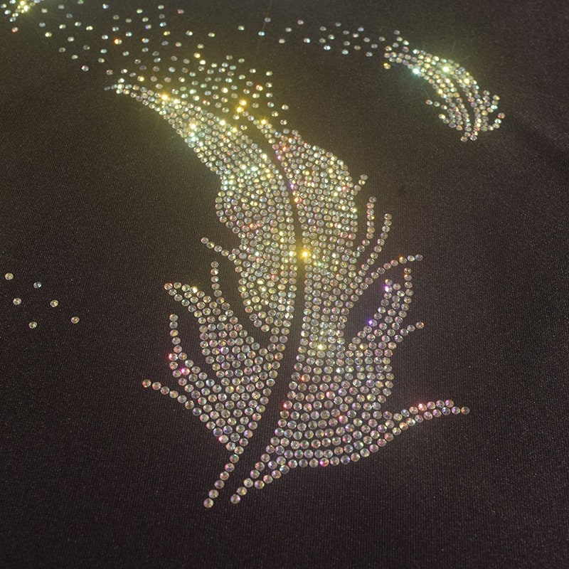 Leafage Rhinestone Transfer ，design Decal for DIY ，iron on Hot Fix ...