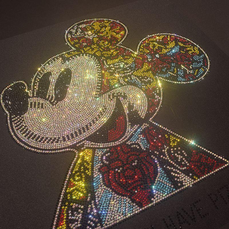 Rhinestone Colorful Cat Mouse Heat Transfer (iron-on) Design Decal ...