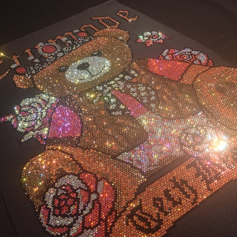 Little Bear Rhinestone Transfer ，design Decal for DIY ，iron on Hot Fix ...
