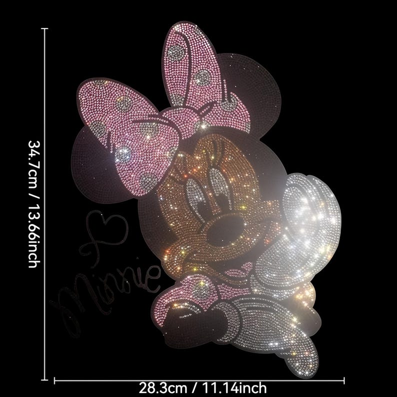 Bow Mickey Mouse Rhinestone Iron Heat Repair Decal Transfer, Minnie ...
