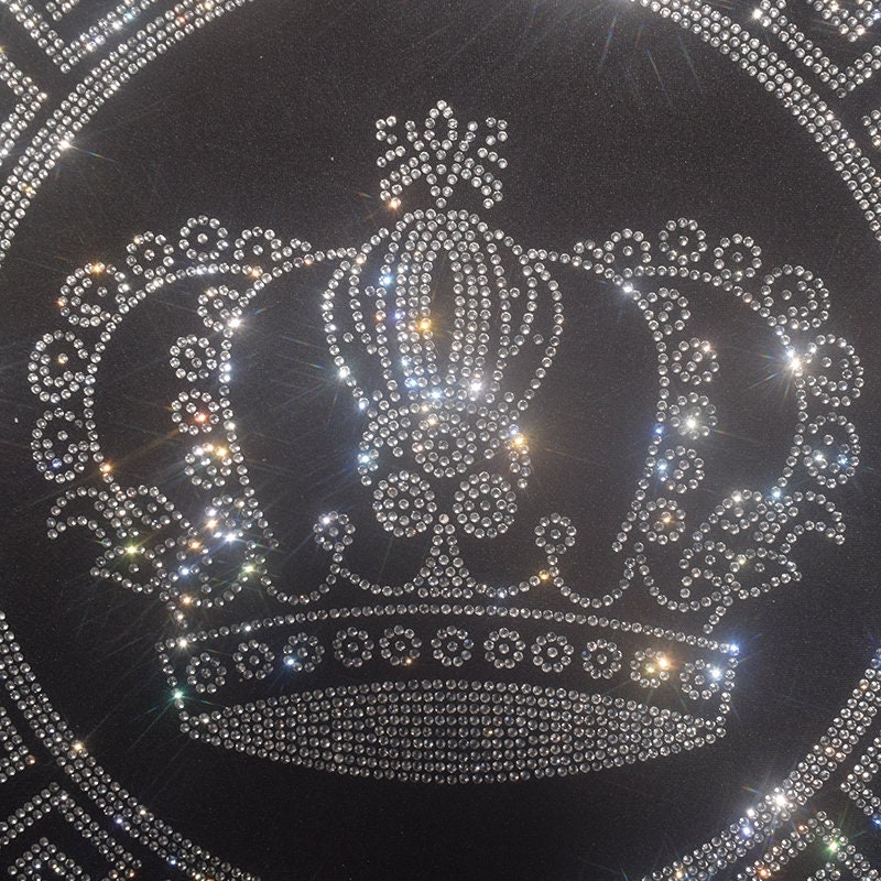Crown Rhinestone Transfer Bling Hot Fix Iron on Patch Motif Design ...
