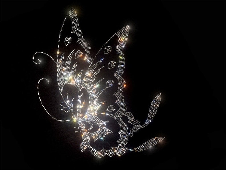 Butterfly Appliqué, Crystal Butterfly Patch, Rhinestone Butterfly Iron ...