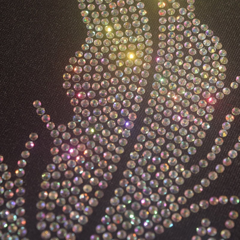 Leafage Rhinestone Transfer design Decal for DIY iron on Hot Fix ...