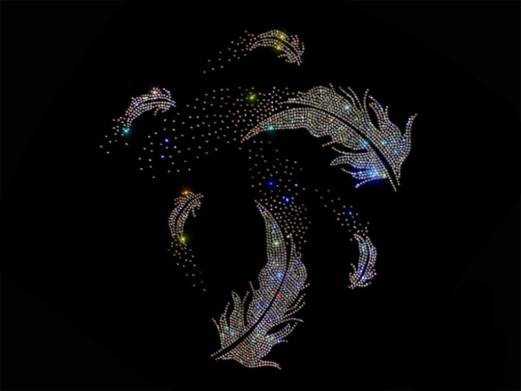 Leafage Rhinestone Transfer design Decal for DIY iron on Hot Fix ...