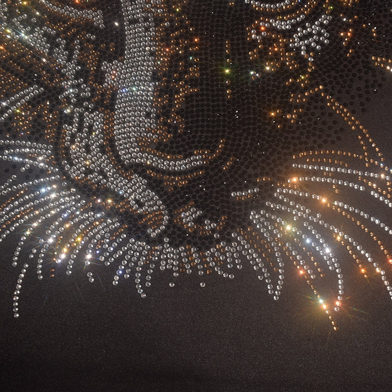 The Leopard Rhinestone Transfer Bling Hot Fix Iron on Patch Motif ...