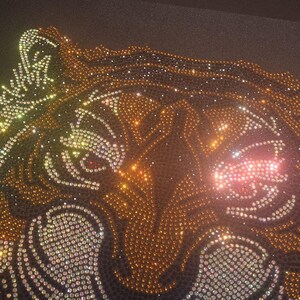 Domineering Tiger Head Rhinestones Iron Heat Transfer Pattern Patch，men ...