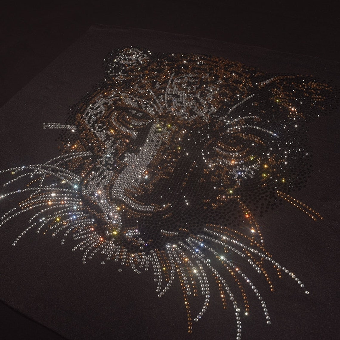 The Leopard Rhinestone Transfer Bling Hot Fix Iron on Patch Motif ...