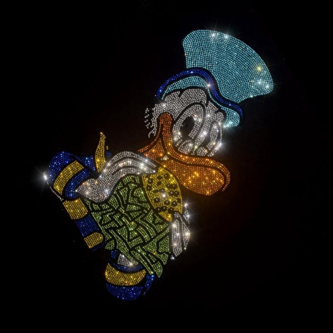 Cartoon Rhinestone Transfer Bling Hot Fix Iron on Patch Motif Design ...