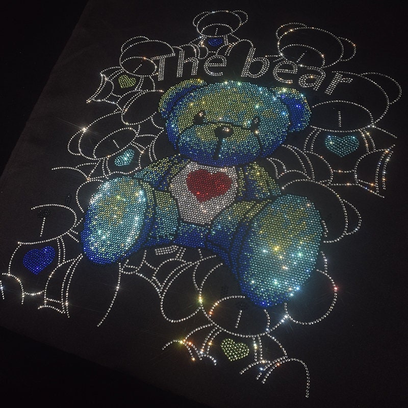 Little Bear Rhinestone Transfer ，design Decal for DIY ，iron on Hot Fix ...