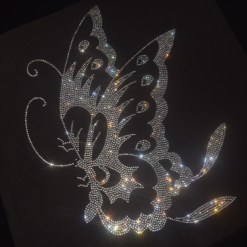 Butterfly Appliqué, Crystal Butterfly Patch, Rhinestone Butterfly Iron ...