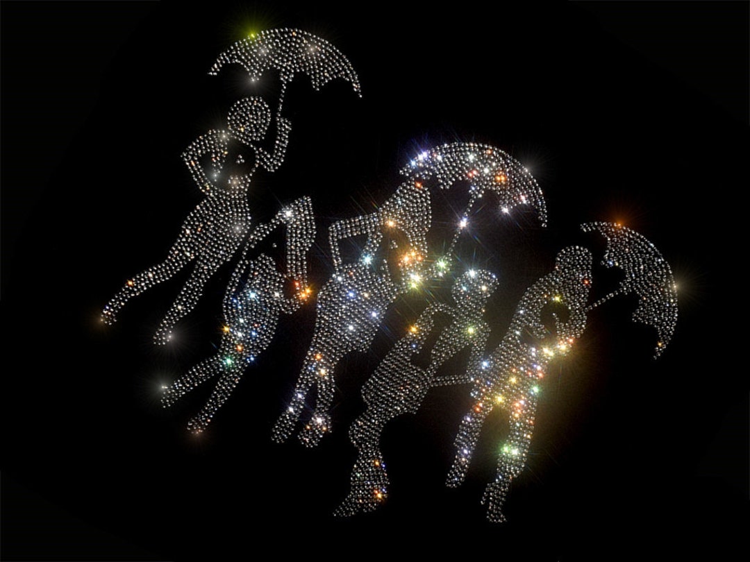 Cartoon Girl Rhinestone Iron-on Crystal Bling Transfer Applique Motif ...