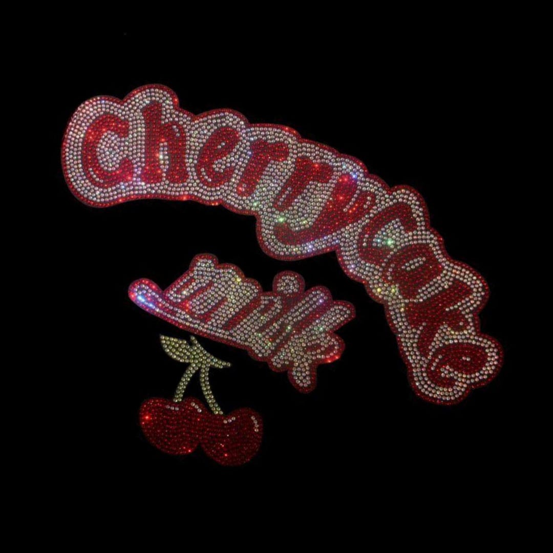 Rhinestone Cherry Heat Transfer (iron-on) Design Decal , Hot Fix ...
