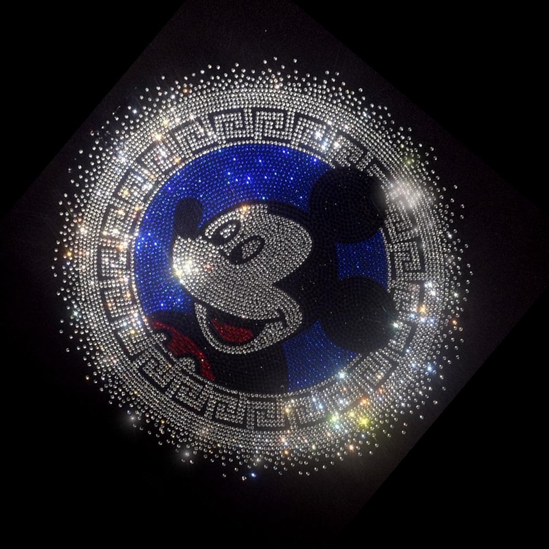 Cute Cartoon Rhinestone Transfer Bling Hot Fix Iron on Patch Motif ...