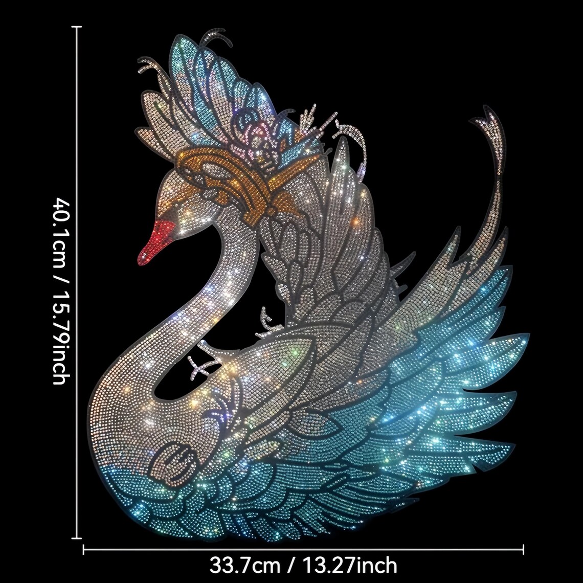Cute Swan Rhinestone Iron Heat Transfer Decal, Jacket Rhinestone Heat ...